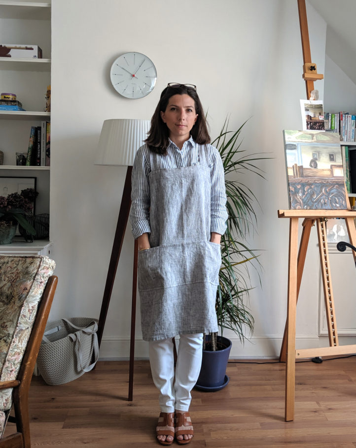 Cross-back apron pattern - DUST - CAMIMADE