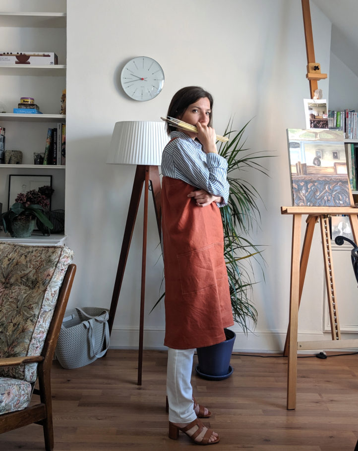 Cross-back apron pattern - DUST - CAMIMADE