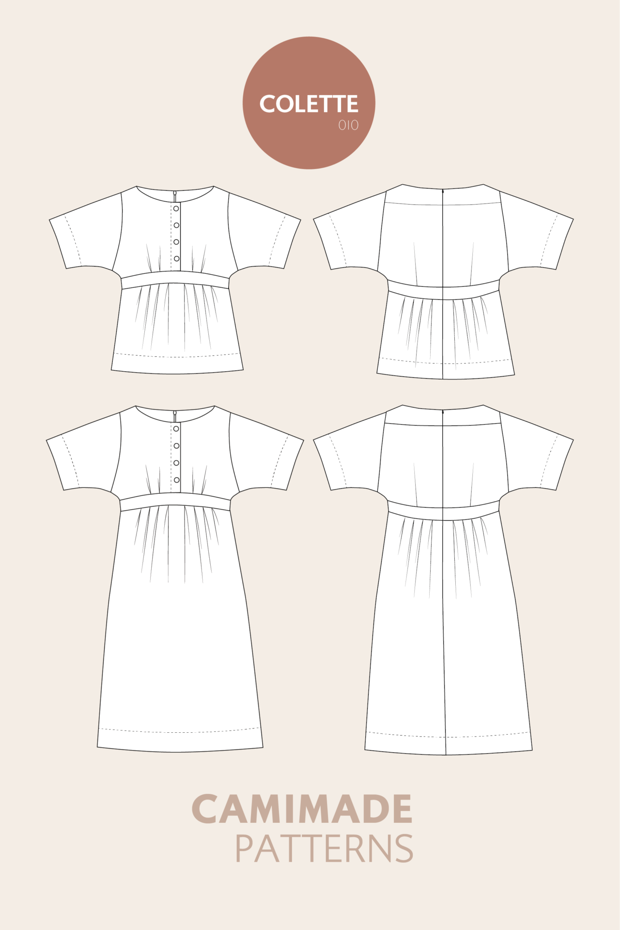 Dress and blouse pattern - COLETTE - CAMIMADE