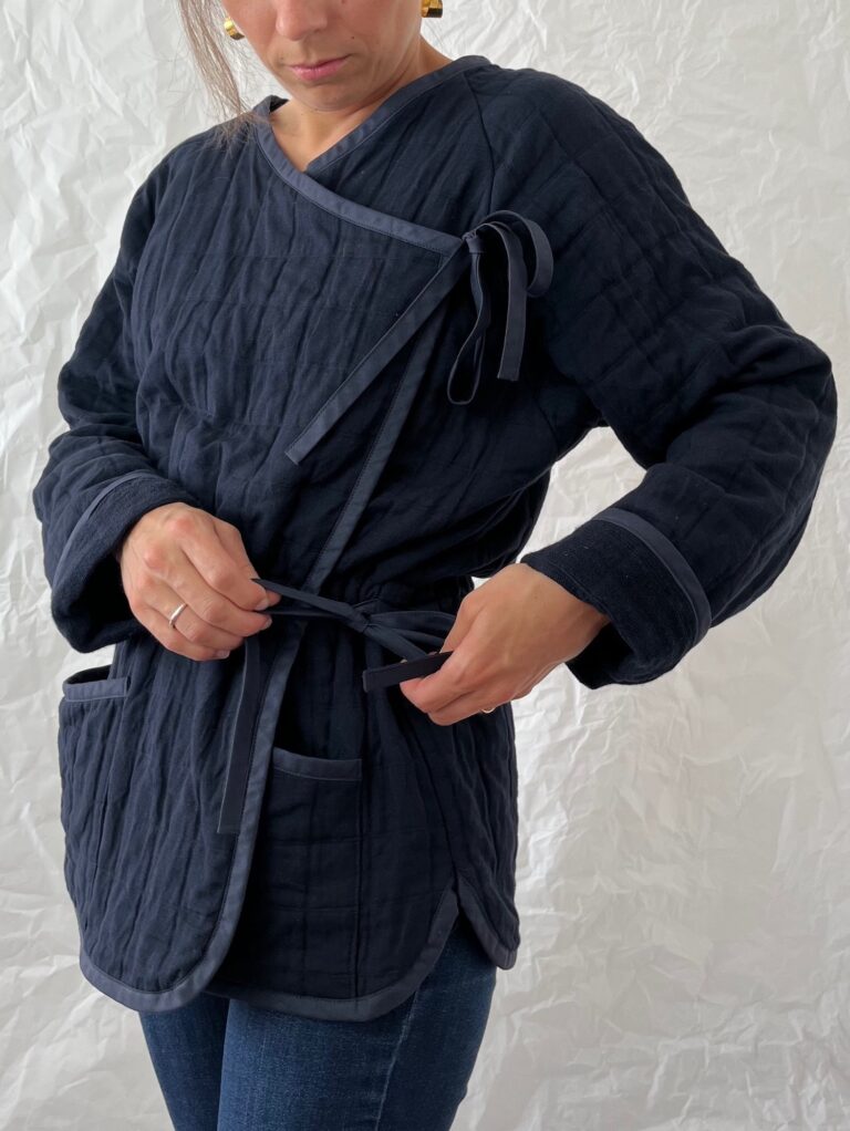 Wrap quilted jacket pattern - COQUILLAGE - CAMIMADE